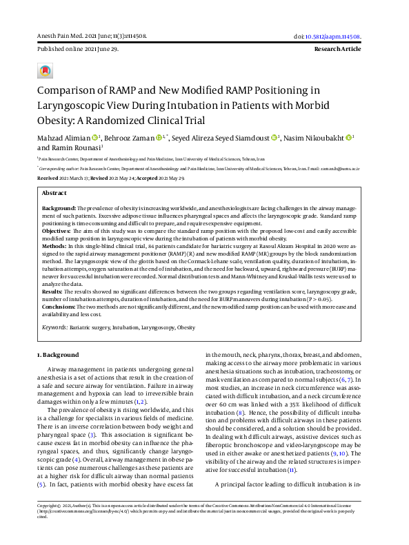 (PDF) Comparison of RAMP and New Modified RAMP Positioning in ...