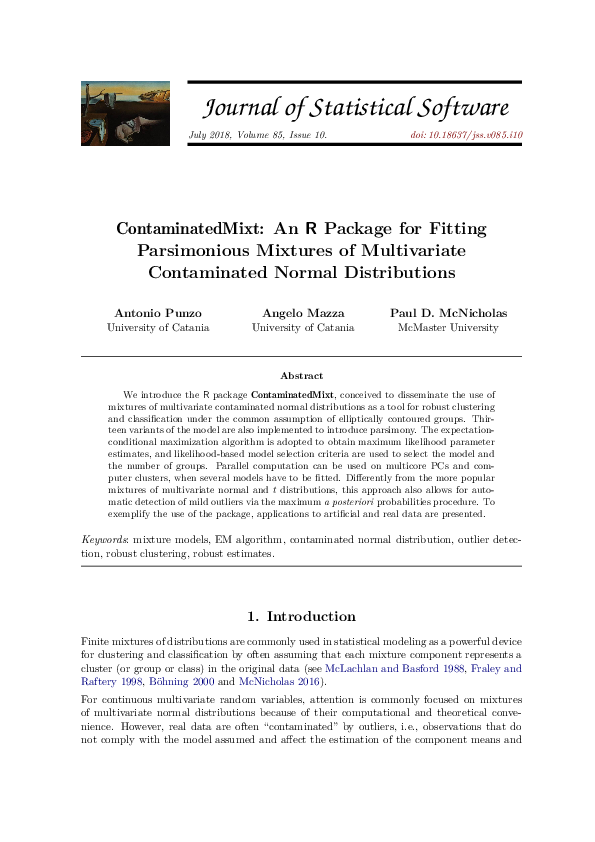 (PDF) ContaminatedMixt: An R Package for Fitting Parsimonious Mixtures ...