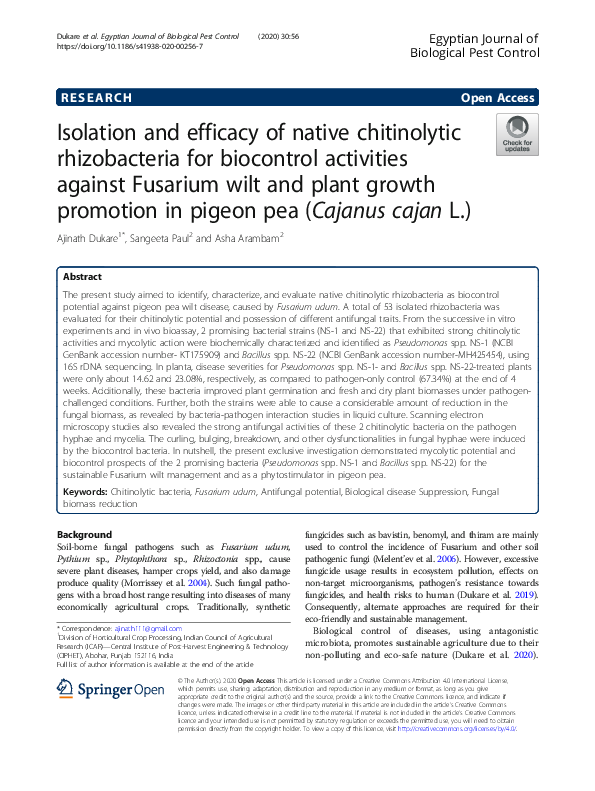 (PDF) Isolation and efficacy of native chitinolytic rhizobacteria for ...