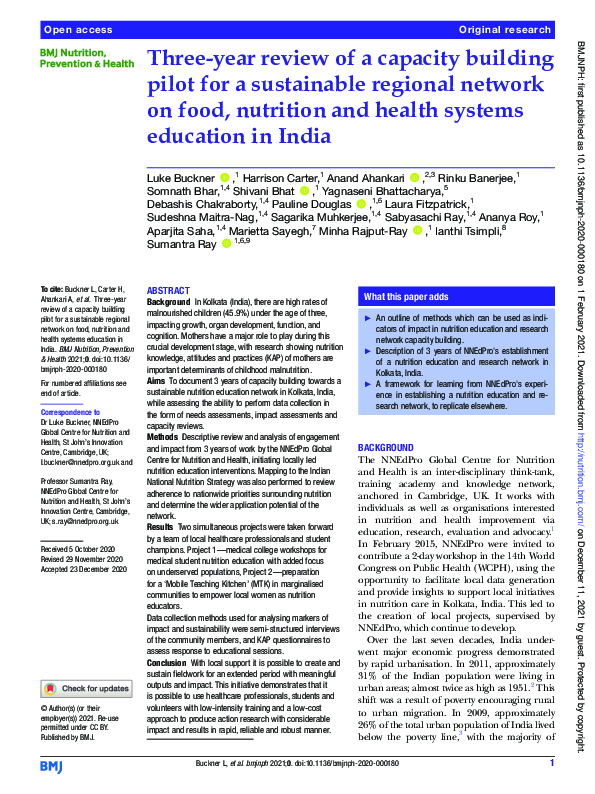 (PDF) Three-year review of a capacity building pilot for a sustainable ...