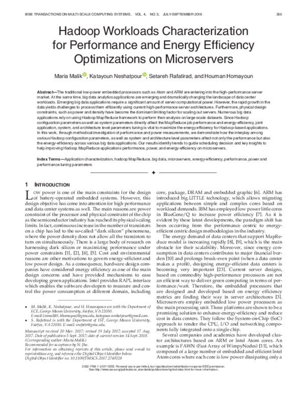 Pdf Optimizing Hadoop Performance On Microservers 