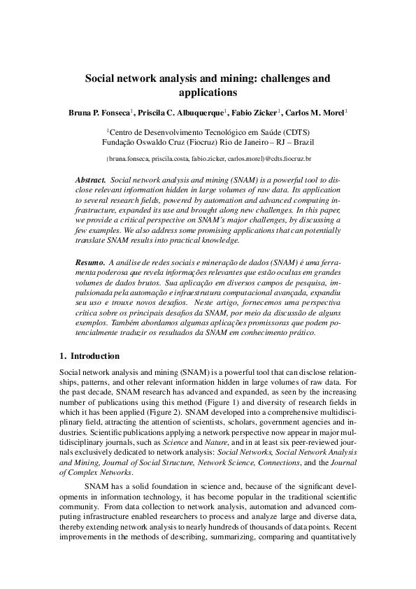 (PDF) Social network analysis and mining: challenges and applications