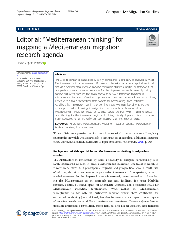 (PDF) Editorial: “Mediterranean thinking” for mapping a Mediterranean ...