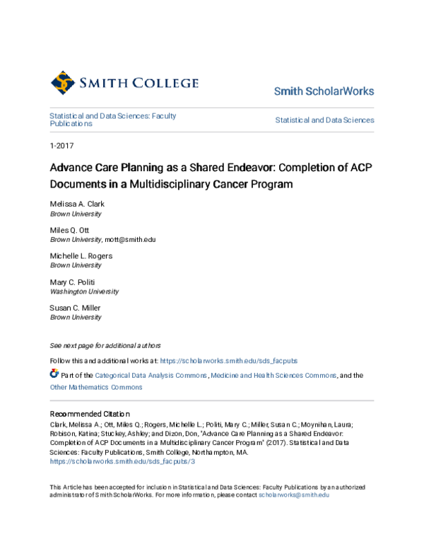 (PDF) Advance care planning as a shared endeavor: completion of ACP ...