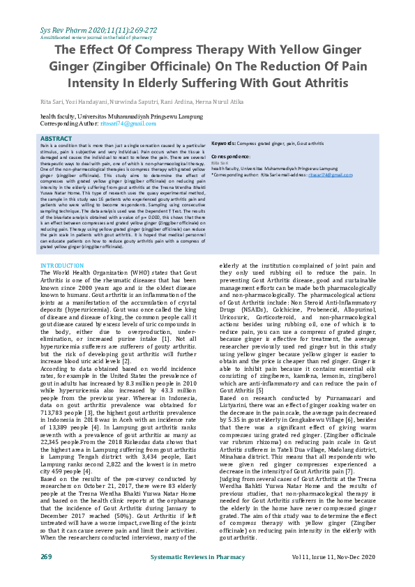 (PDF) The Effect Of Compress Therapy With Yellow Ginger Ginger ...