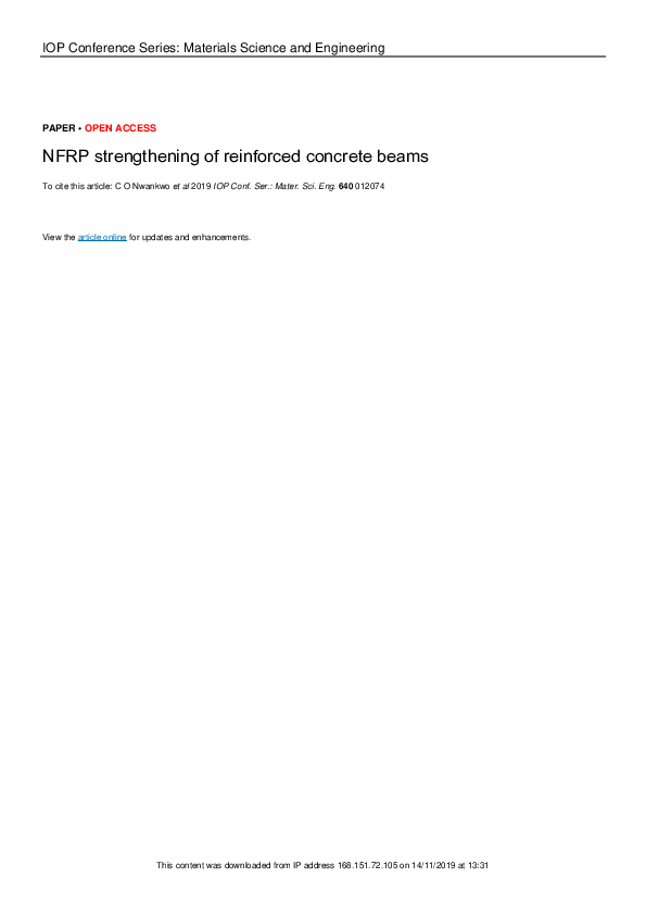 (PDF) NFRP strengthening of reinforced concrete beams