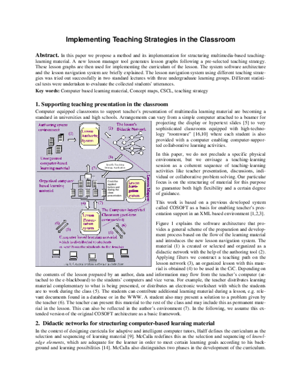 (PDF) Implementing Teaching Strategies in the Classroom