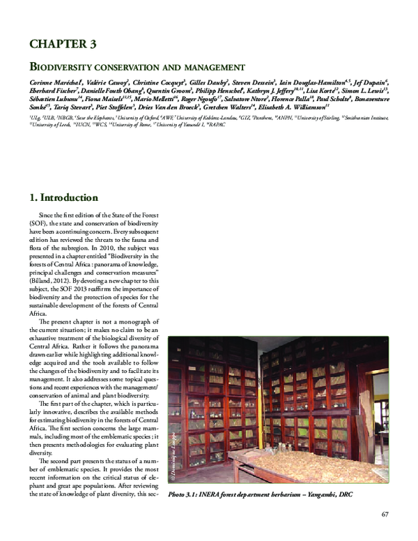 (PDF) CHAPTER 3 Biodiversity conservation and management