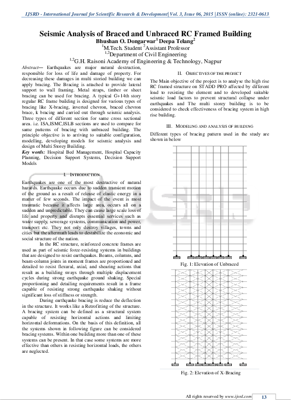 (PDF) Seismic Analysis of Braced and Unbraced RC Framed Building