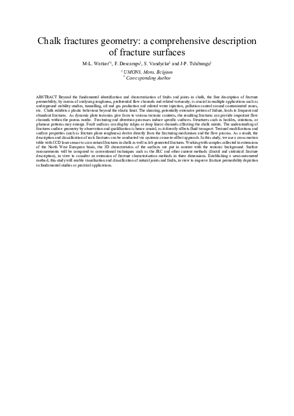 (PDF) Chalk fractures geometry: a comprehensive description of fracture ...