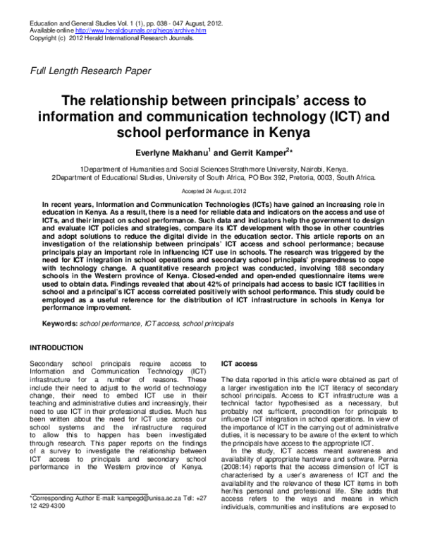 (PDF) The relationship between principals' access to information and ...