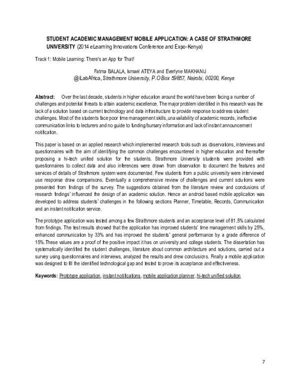 (PDF) Student academic management mobile application: a case of ...