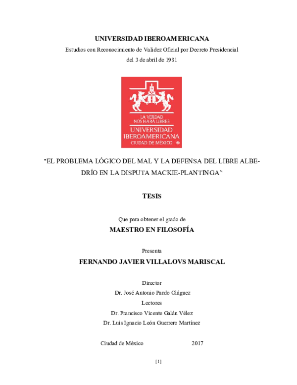 (PDF) El problema lógico del mal y la defensa del libre albe-drío en la ...