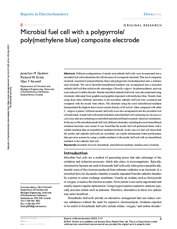 (PDF) Microbial fuel cell with a polypyrrole/poly(methylene blue ...
