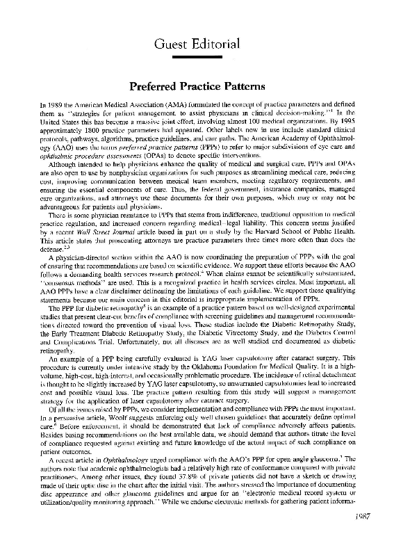 (PDF) Preferred Practice Patterns