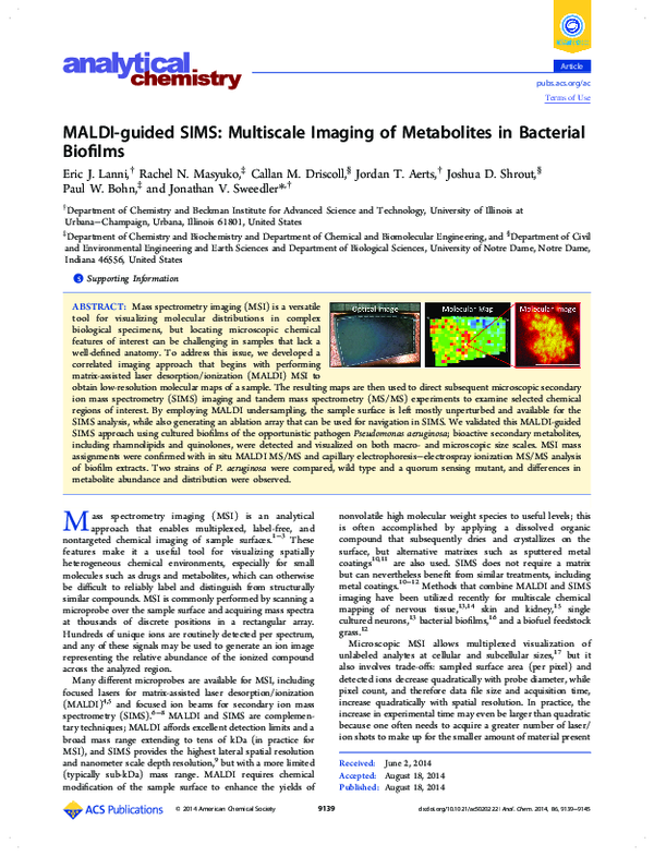 (PDF) MALDI-guided SIMS: Multiscale Imaging of Metabolites in Bacterial ...