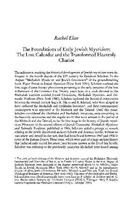 (PDF) The Foundations of Early Jewish Mysticism: The Lost Calendar and ...