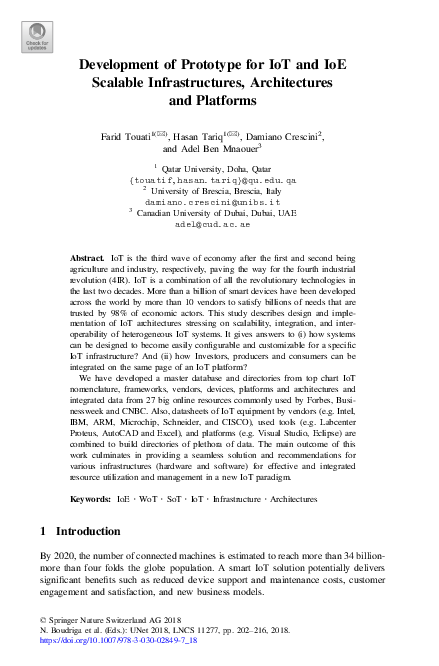 Pdf Development Of Prototype For Iot And Ioe Scalable Infrastructures