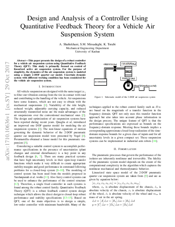 (PDF) Design and Analysis of a Controller Using Quantitative Feedback Theory for a Vehicle Air ...