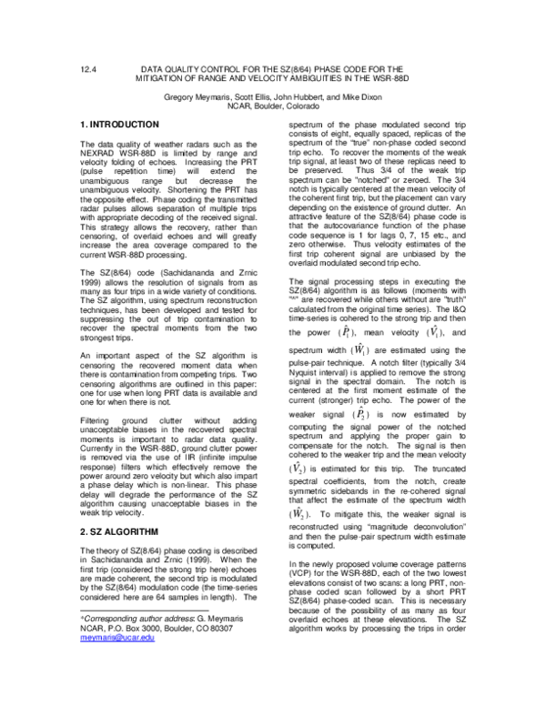 (PDF) Data Quality Control for the SZ(8/64) Phase Code for the Mitigation of Range and Velocity ...