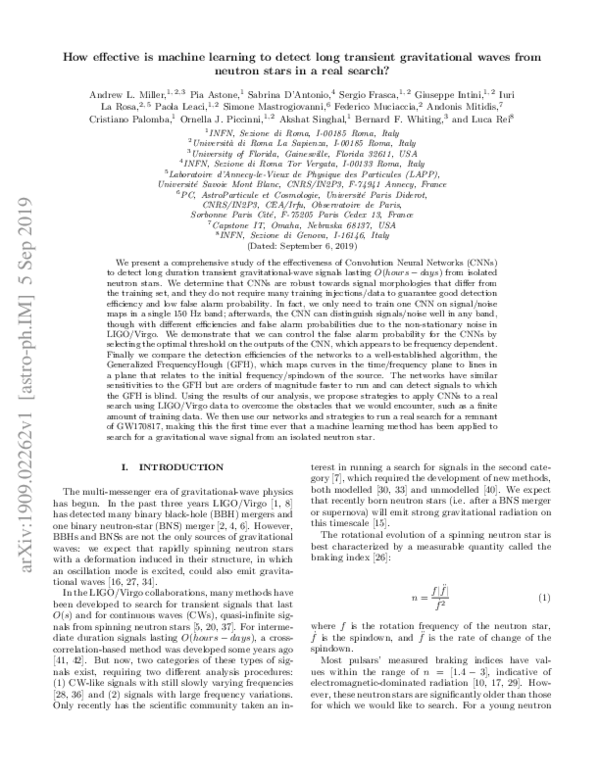 (PDF) How effective is machine learning to detect long transient ...