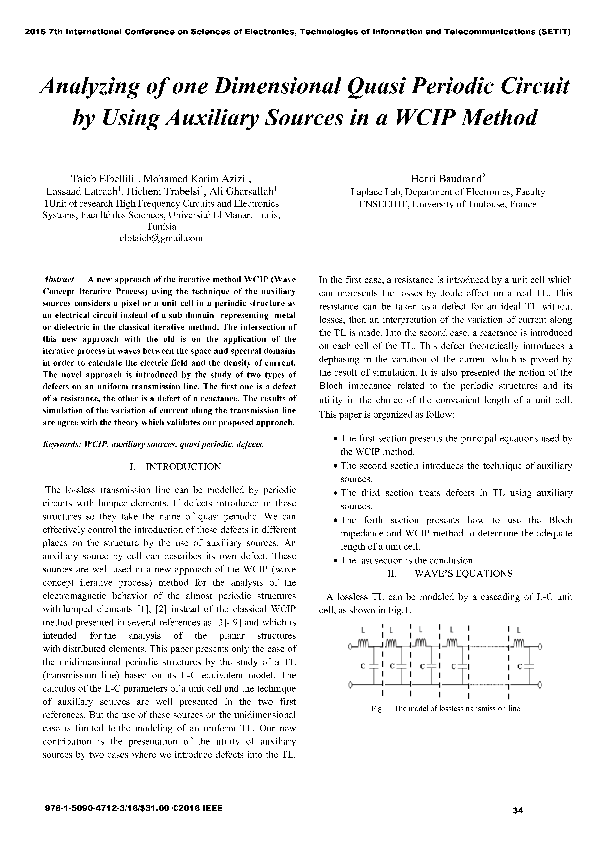 (PDF) Analyzing of one dimensional quasi periodic circuit by using auxiliary sources in a WCIP ...