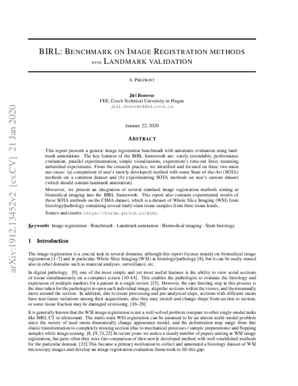 (PDF) BIRL: Benchmark on Image Registration methods with Landmark ...