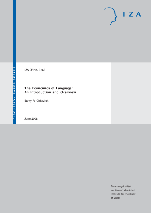 (PDF) The Economics of Language: An Introduction and Overview