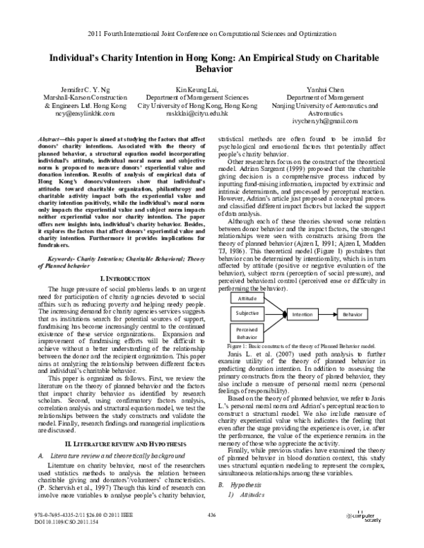 (PDF) Individual's Charity Intention in Hong Kong: An Empirical Study ...