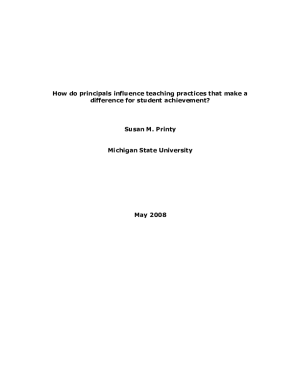 (PDF) How do principals influence teaching practices that make a ...