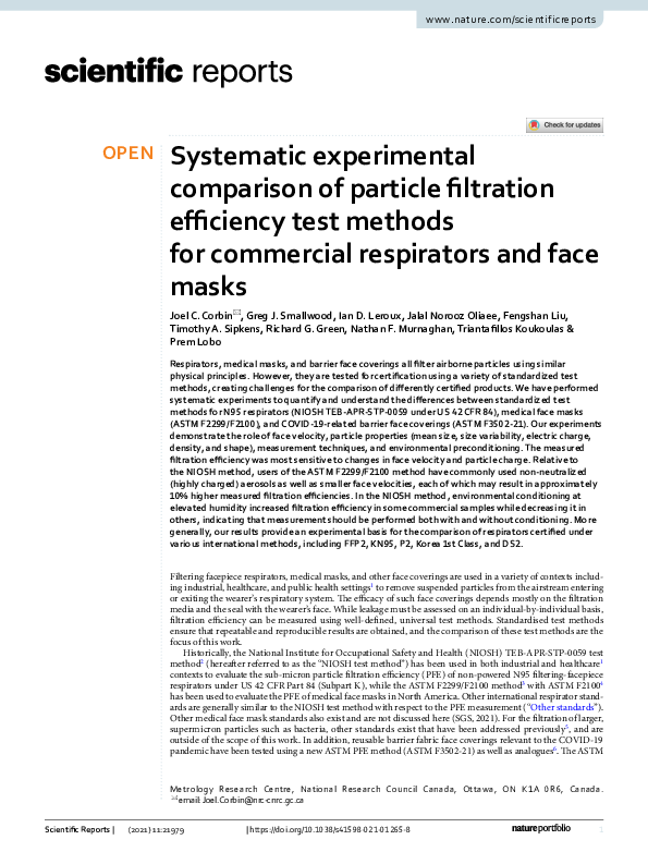 (PDF) Systematic experimental comparison of particle filtration ...