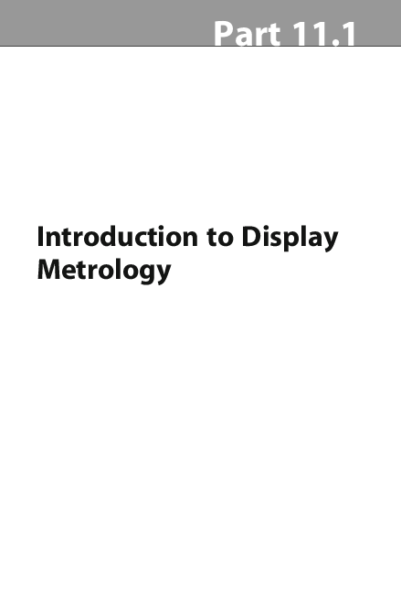 (PDF) Introduction to Display Metrology