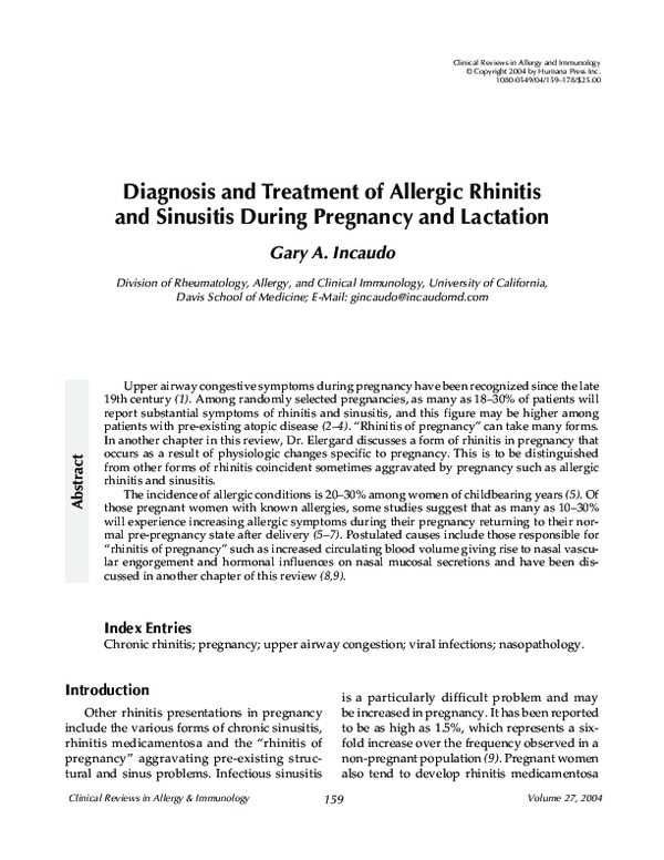 (PDF) Diagnosis and Treatment of Allergic Rhinitis and Sinusitis During ...