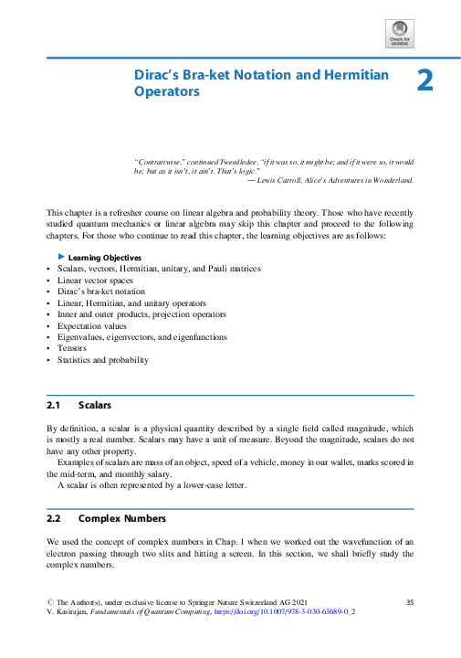 (PDF) Dirac’s Bra-ket Notation and Hermitian Operators
