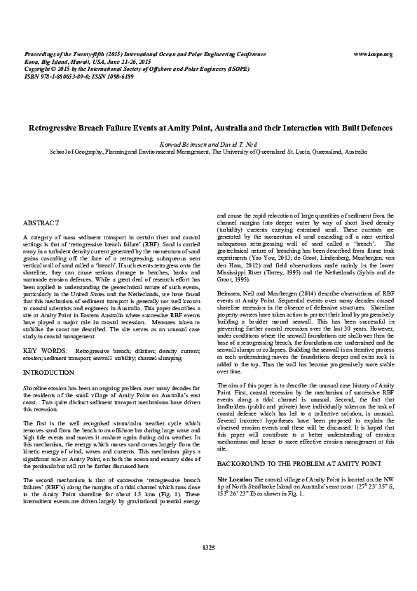 (PDF) Retrogressive Breach Failure Events at Amity Point, Australia and ...