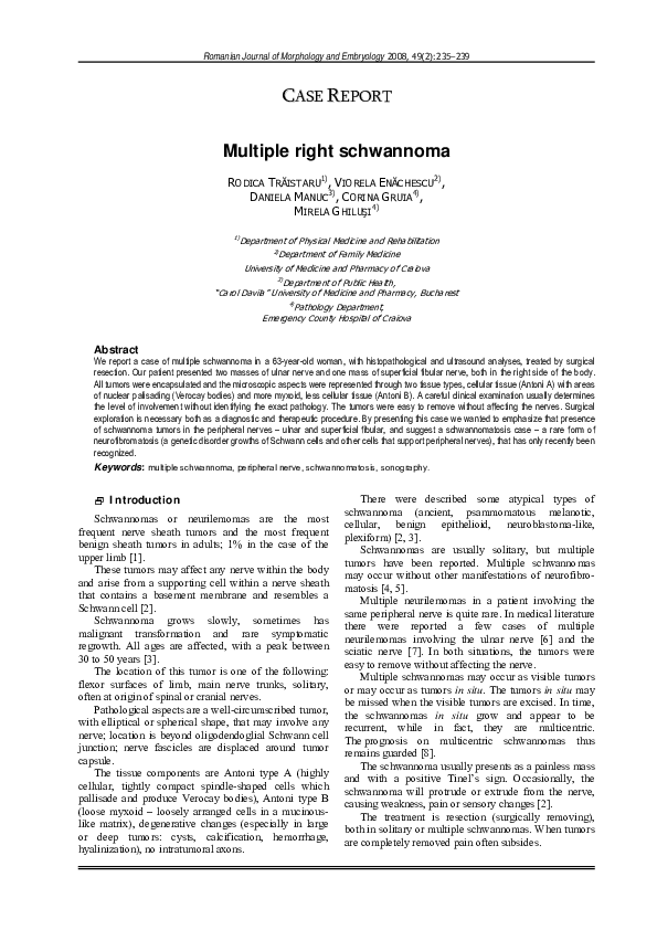 (PDF) Multiple Intracranial Schwannomas: Case Report | Mario Mihalj ...