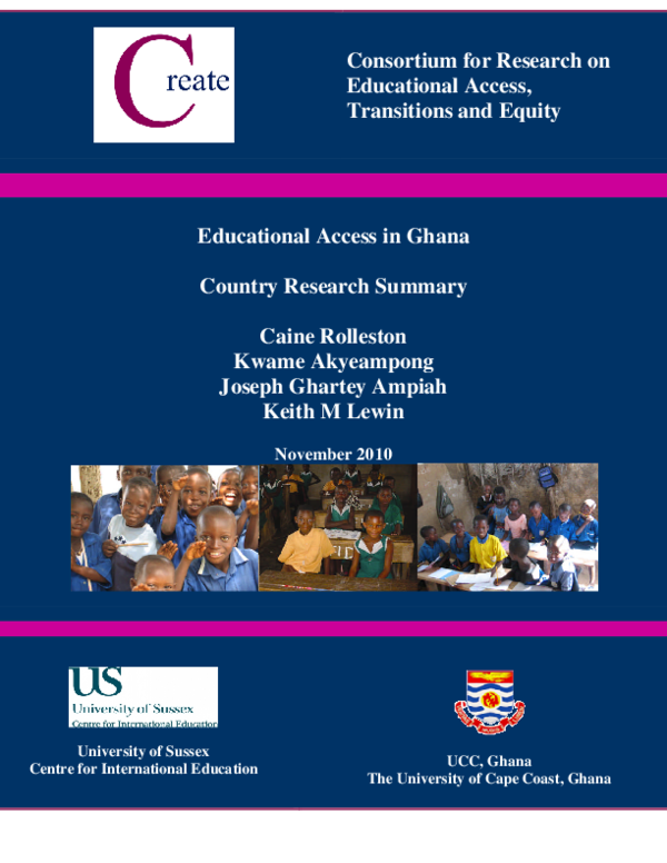 (PDF) Consortium for Research on Educational Access, Transitions and ...