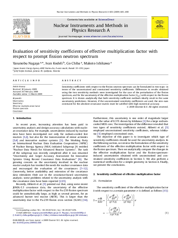 (PDF) Evaluation of sensitivity coefficients of effective ...