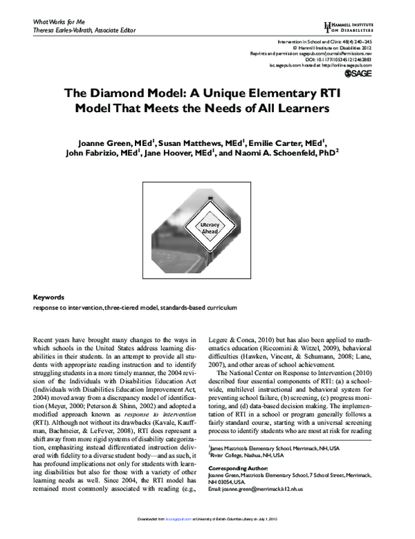 (PDF) The Diamond Model