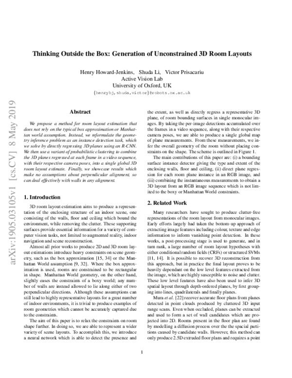 (PDF) Thinking Outside the Box: Generation of Unconstrained 3D Room ...