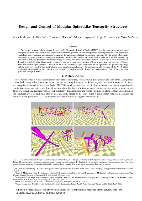 (PDF) Design and Control of Modular Spine-Like Tensegrity Structures