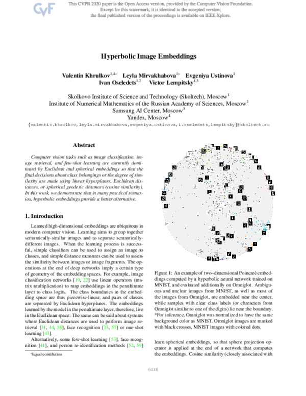 (PDF) Hyperbolic Image Embeddings