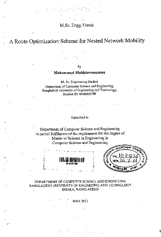(PDF) Route optimization scheme for nested network mobility