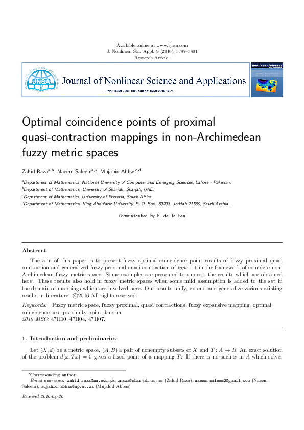(PDF) Optimal coincidence points of proximal quasi-contraction mappings in non-Archimedean fuzzy ...
