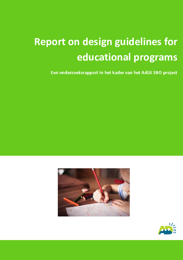 (PDF) Report on design guidelines for educational programs