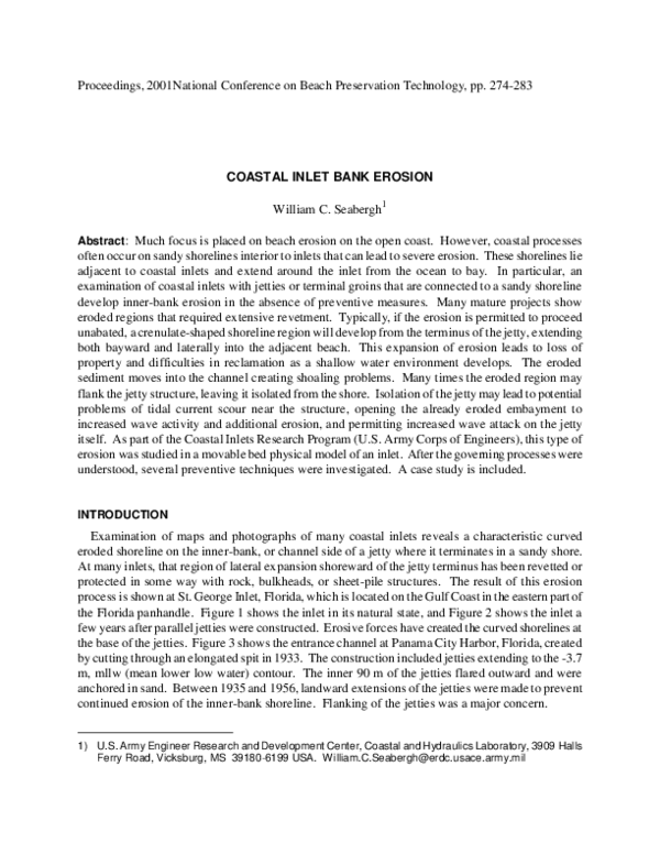 (PDF) Coastal Inlet Bank Erosion