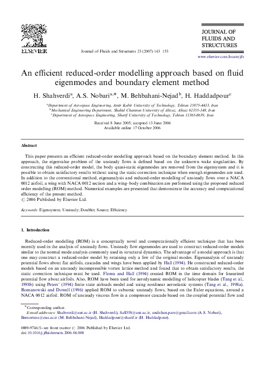 (PDF) An efficient reduced-order modelling approach based on fluid eigenmodes and boundary ...