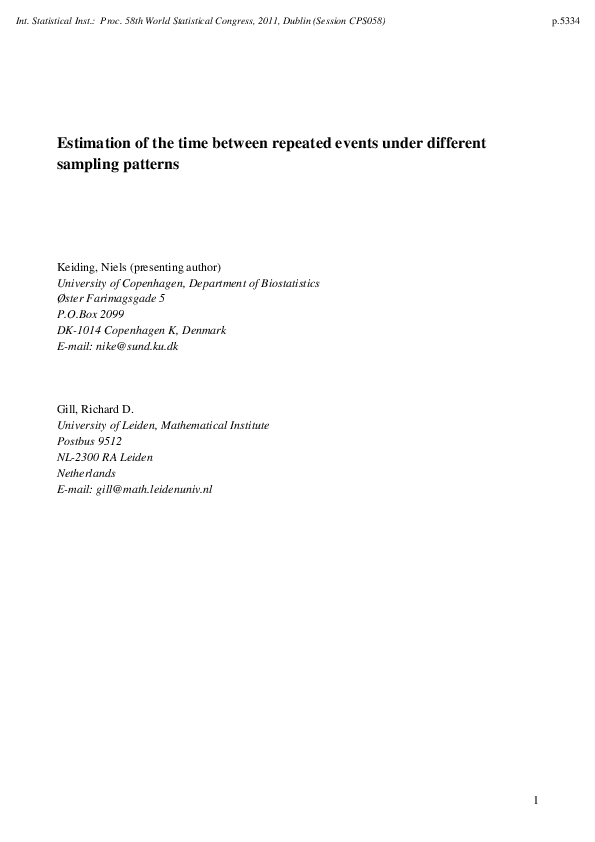 (PDF) Estimation of the time between repeated events under different ...