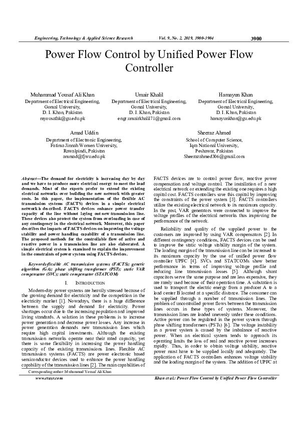 (PDF) Power Flow Control by Unified Power Flow Controller