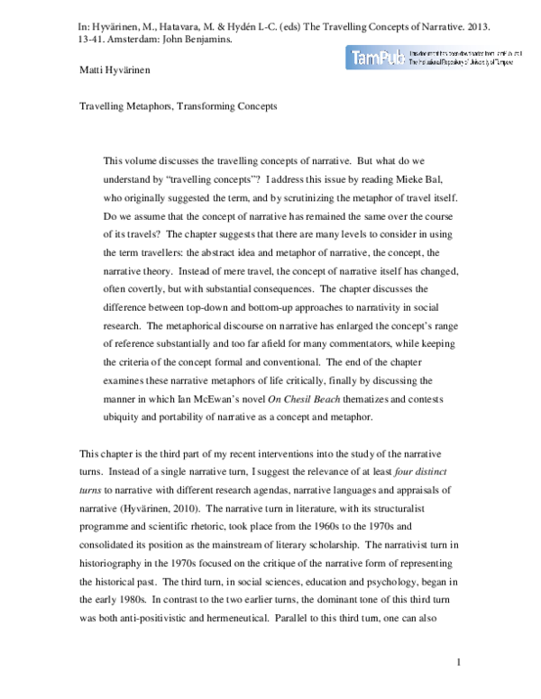 (PDF) The Travelling Concepts of Narrative